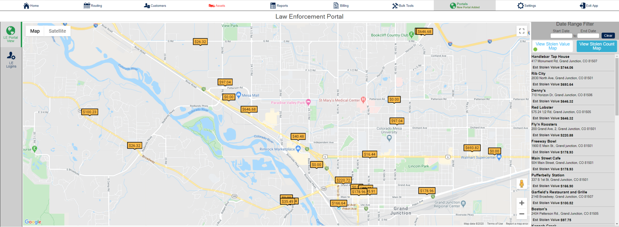 Law Enforcement Theft Tracking Portal - Route Simplified